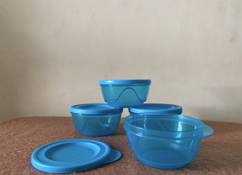 TUPPERWARE 3S BOWLS 450ML LIGHT BLUE, Furniture & Home Living ...