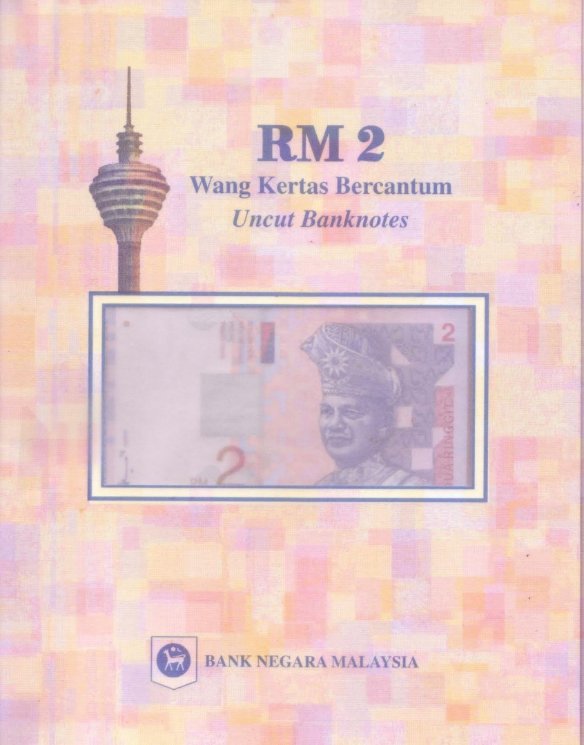 Uncut 3in1 RM 2 UNC ZA Prefix 8th Banknote No Foxing RM2 Wang Ketas ...