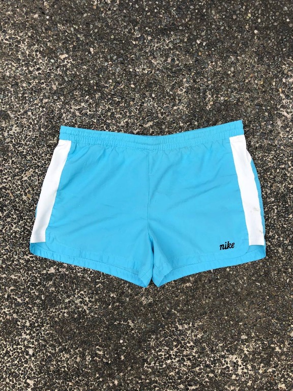 Vintage 2002 Cyan Blue Nike Script Shorts, Men's Fashion, Bottoms ...