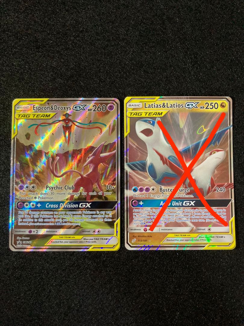 Vintage Ultra Rare Tag Team Gx - Espeon & Deoxys / Latias & Latios Gx ...