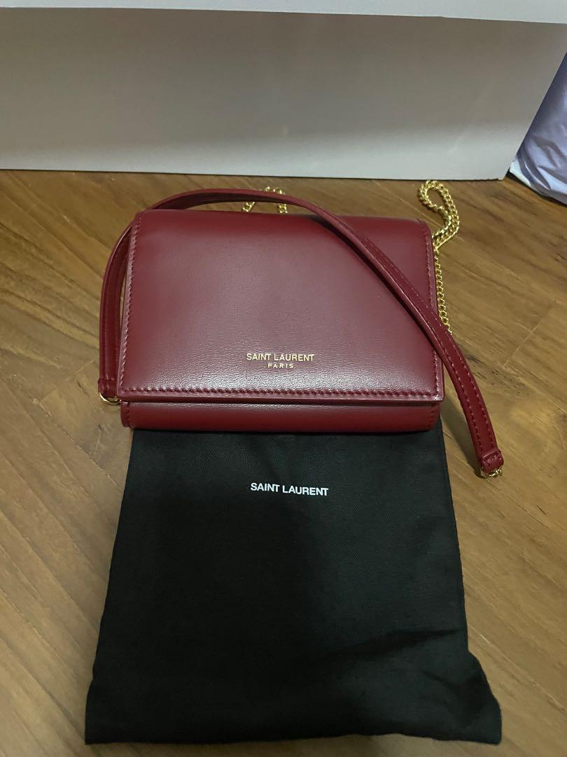 YSL Wallet on Chain, Women's Fashion, Bags & Wallets, Wallets & Card ...