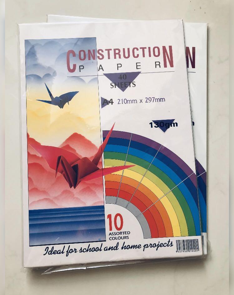 A4 Colored Construction Paper 130gm, Hobbies & Toys, Stationery & Craft ...