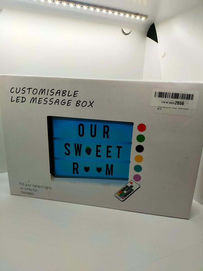 A4 customisable cinematic led message box, Furniture & Home Living ...