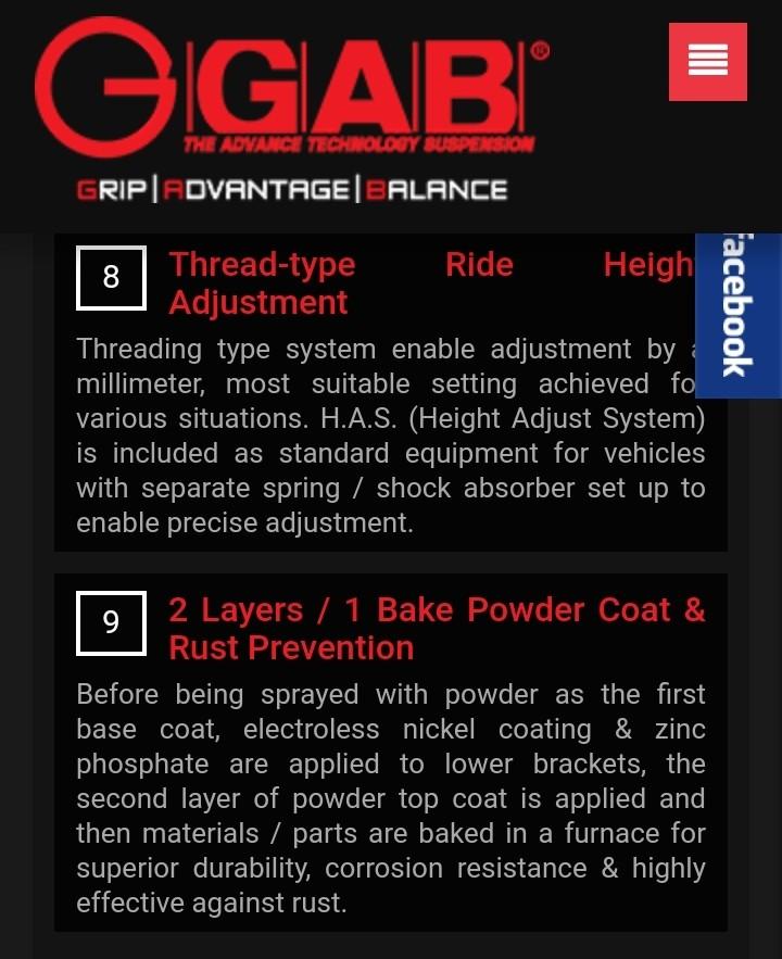 absorber adjustable GAB HA series wira,satria,waja,persona,gen2.., Auto ...