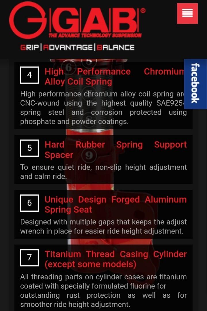 absorber adjustable GAB HA series wira,satria,waja,persona,gen2.., Auto ...