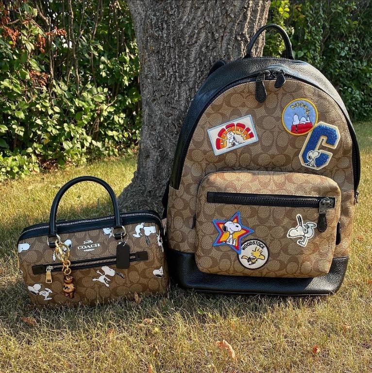 Coach Original X Peanuts West Backpack In Signature Canvas With Varsity ...