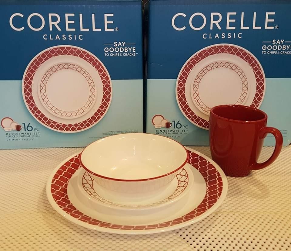 Corelle Classic Collection, Crimson Trellis, Furniture & Home Living ...
