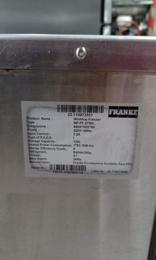 Franke Single Door Under Counter Chiller, TV & Home Appliances, Kitchen ...