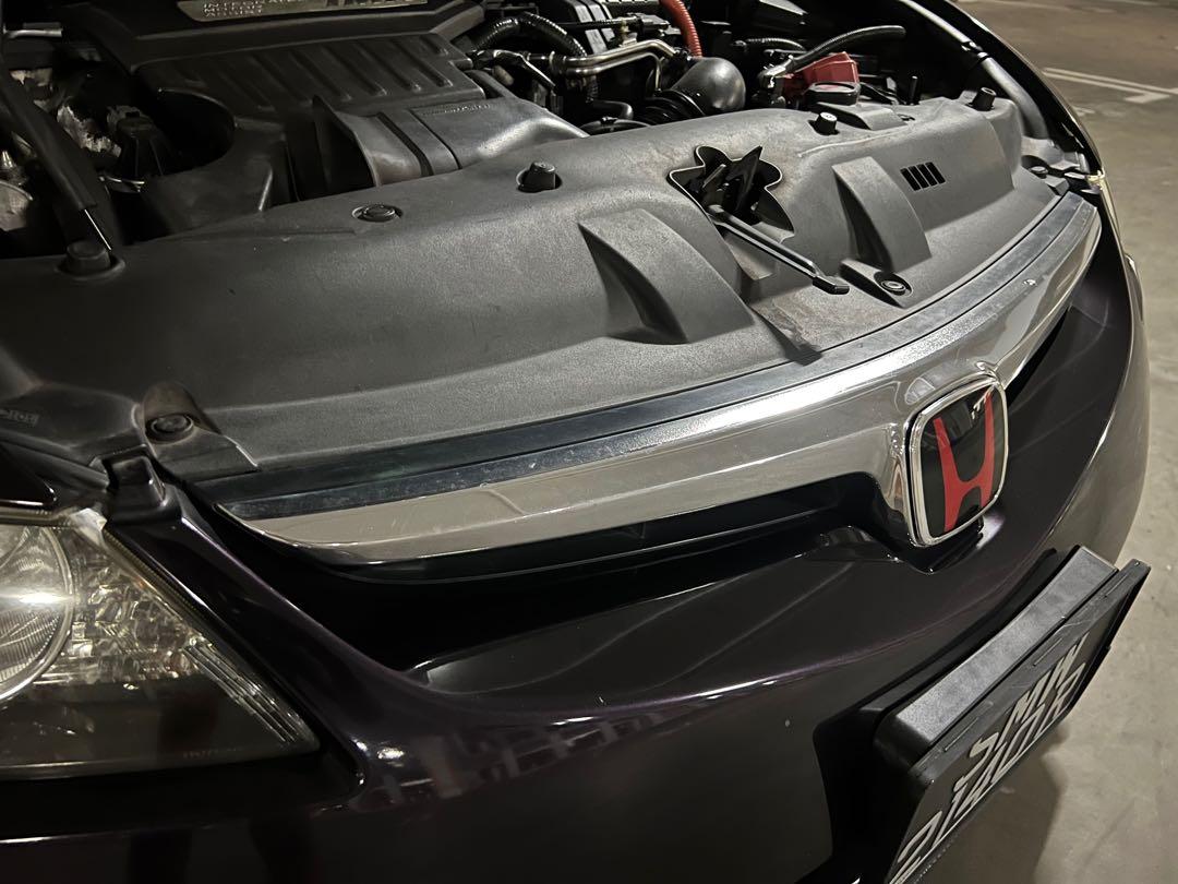 Honda civic fd spoiler top wrap grille wrap vinyl gloss carbon, Car ...