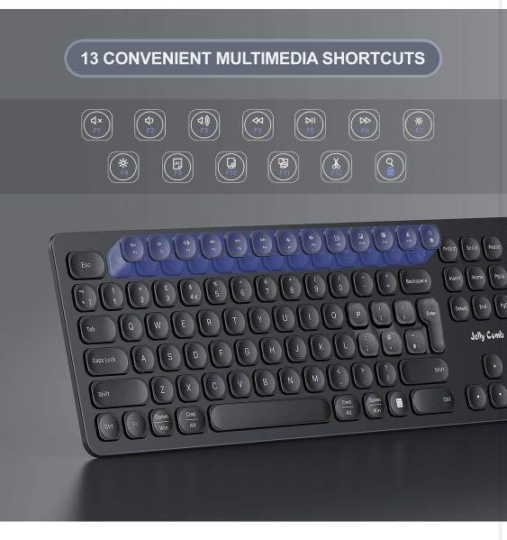 Jelly Comb KS37B Wireless Bluetooth Keyboard Dual-Mode 2.4G USB ...