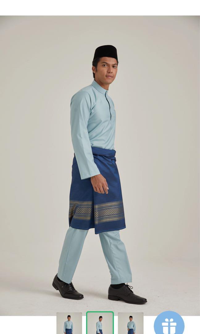 Khatam baju Melayu raya biru, Men's Fashion, Tops & Sets, Formal Shirts ...