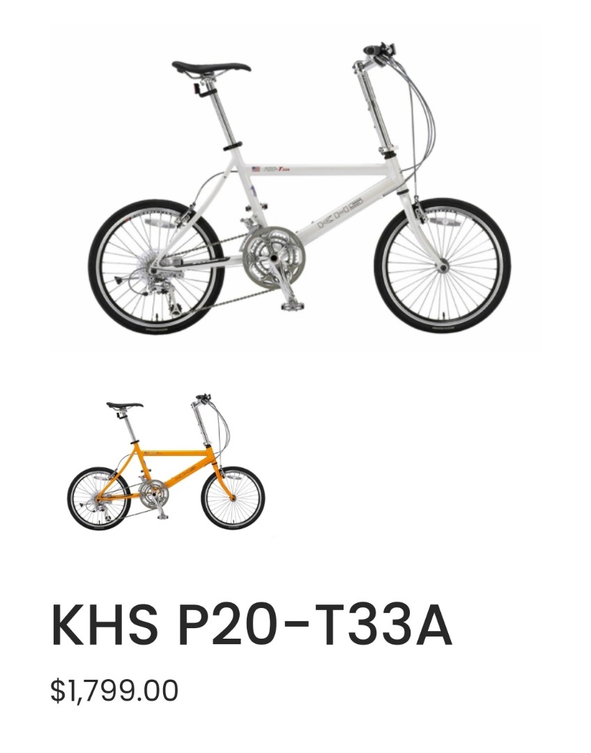 KHS mini velo bike / bicycle (retail at S$1,799), Sports Equipment ...