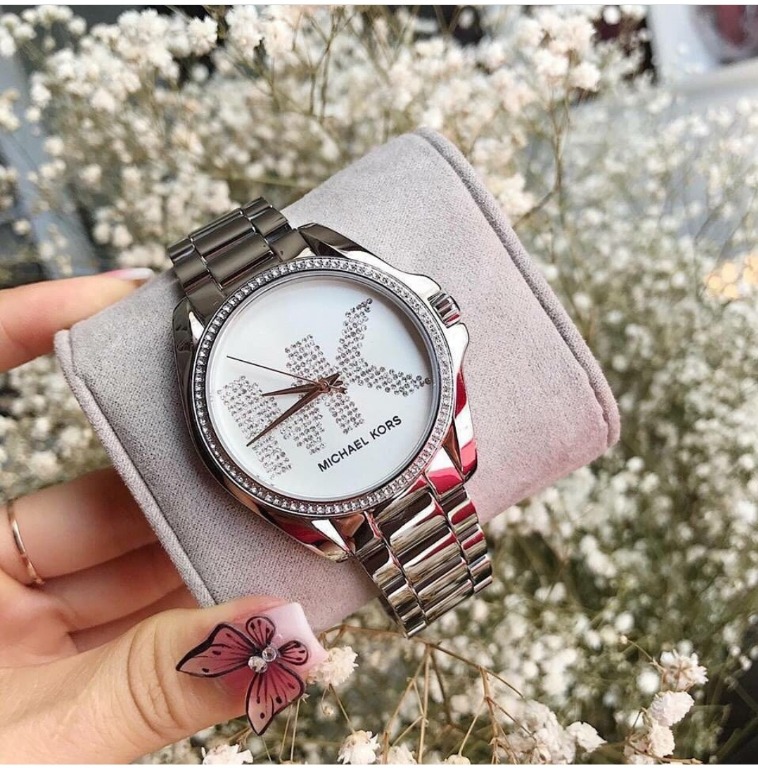 Michael Kors Bradshaw Pave Crystal Bezel with MK Crystals in Dial Three ...