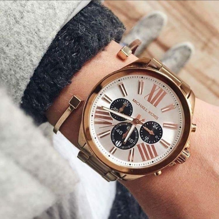 Michael Kors Wren Chronograph Gold Dial Rose Gold-tone Ladies Watch ...