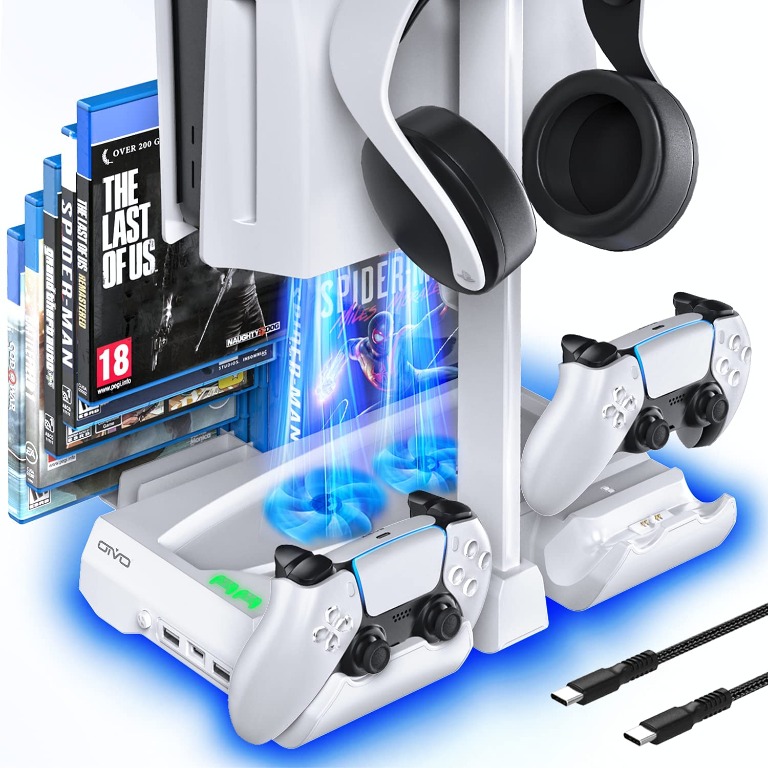 OIVO PS5 Cooling Station with Controller Charger and Headset Holder ...