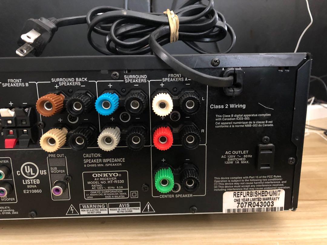 Onkyo HT-R530 7.1 Channel Surround Sound AM/FM AV Receiver 110W x 7 w ...