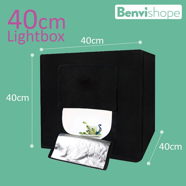 ONLASR 40*40*40 cm 2 LED strip Lights Lightbox Portable Photo Studio ...