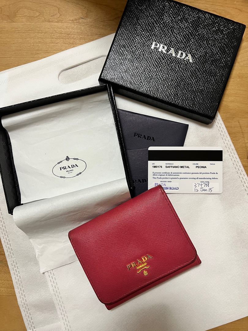 Prada mini trifold wallet complete inclusions, Luxury, Bags & Wallets ...