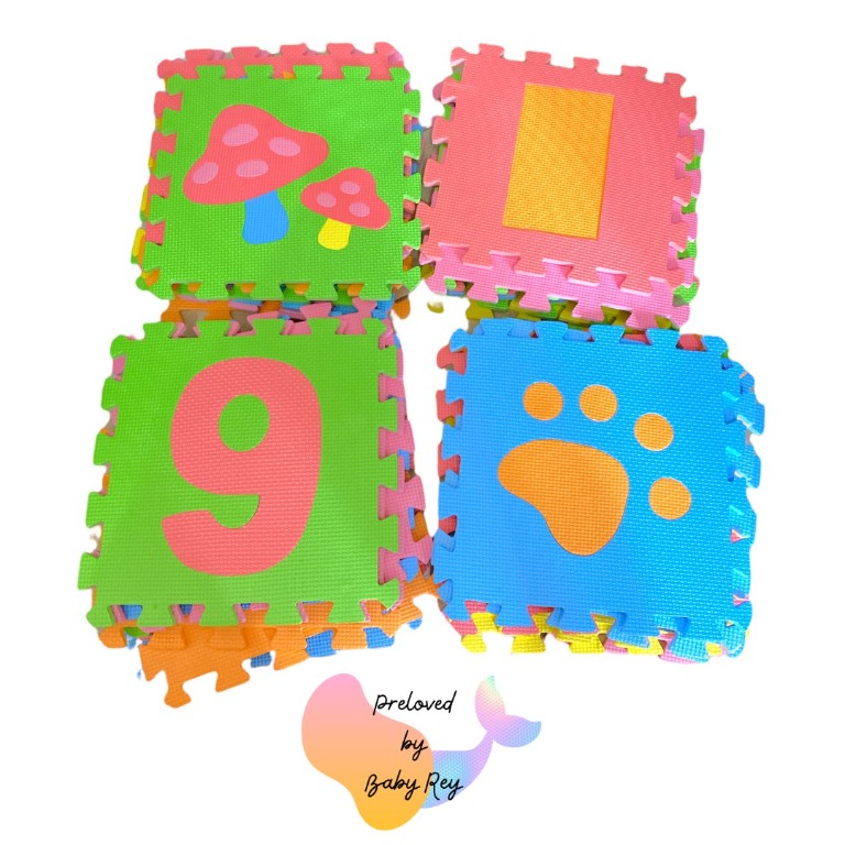 Puzzle Mat Multi Color Numbers Fruits & Vegetables Shapes Dinosaurs ...