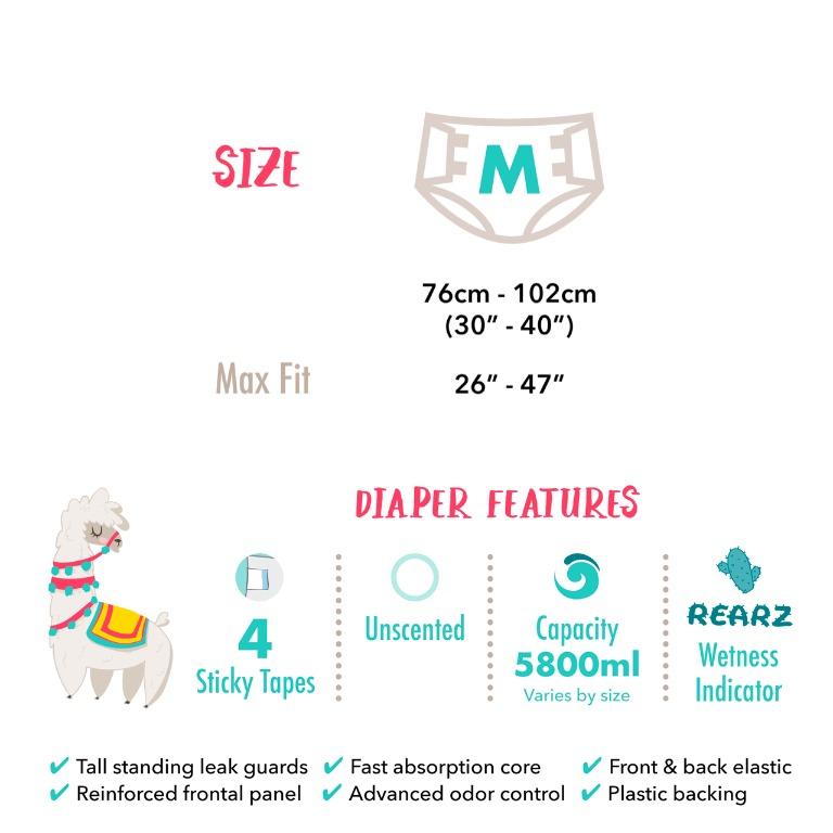 Rearz Alpaca 成人尿片 ABDL adult diaper M 中碼, 兒童＆孕婦用品, 洗澡及換尿片, 洗澡及換尿片 - 尿片及 ...