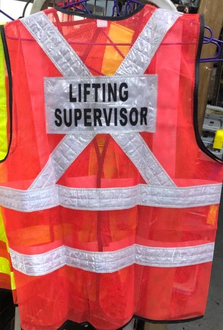 Safety Vest with words at back | Wording : Banksman, Fire Watchman ...
