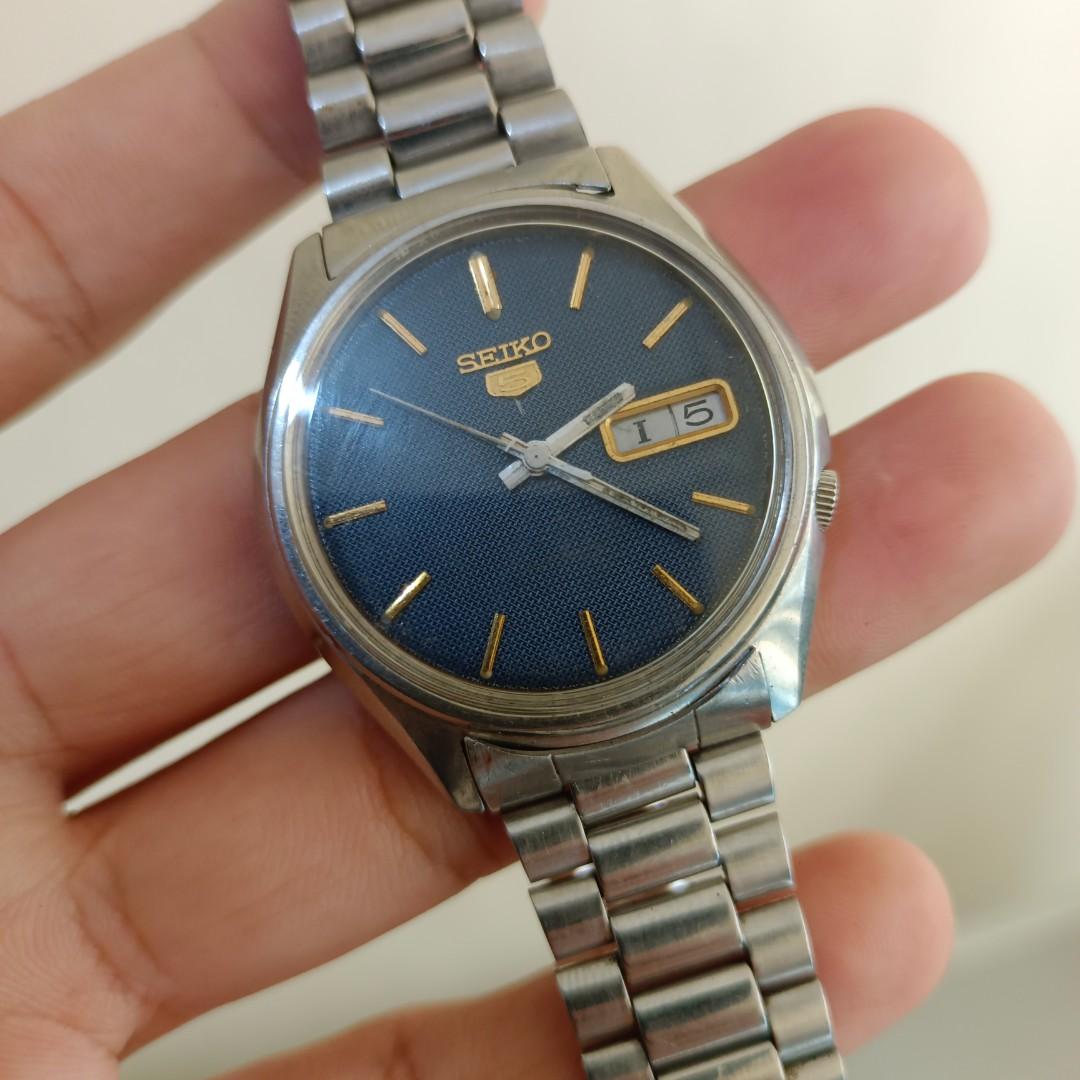 Seiko 5 Automatic blue dial RARE Original, Fesyen Pria, Jam Tangan di ...
