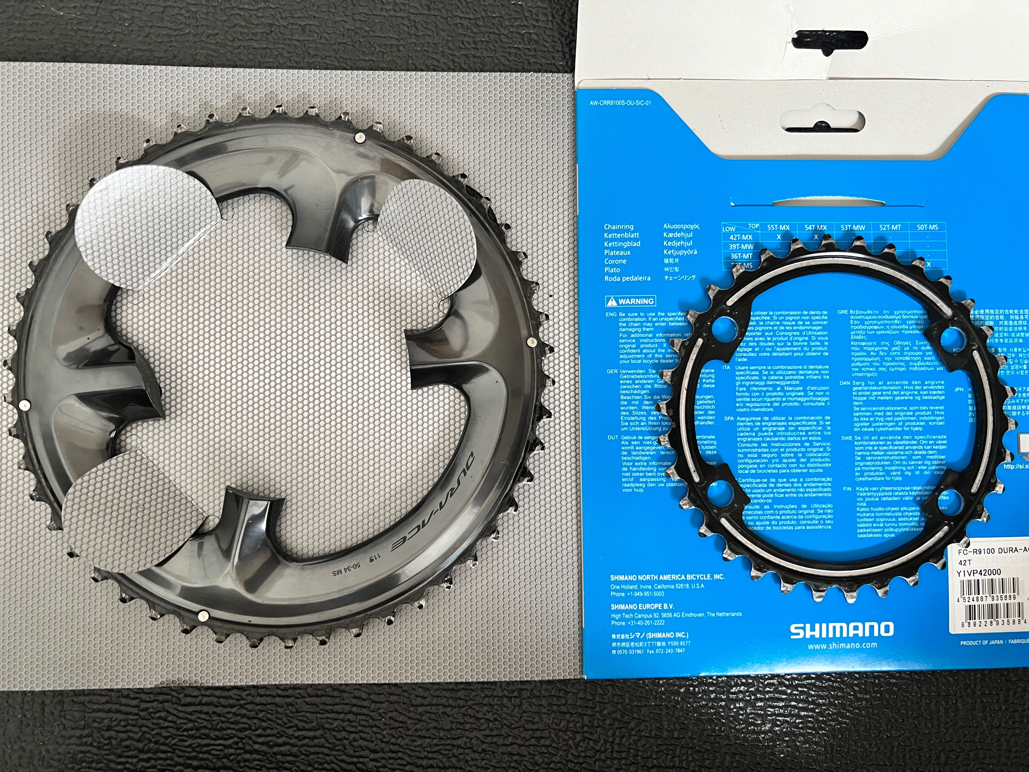 Shimano dura ace 9100 50-34t Chain ring new compact crank, Sports ...