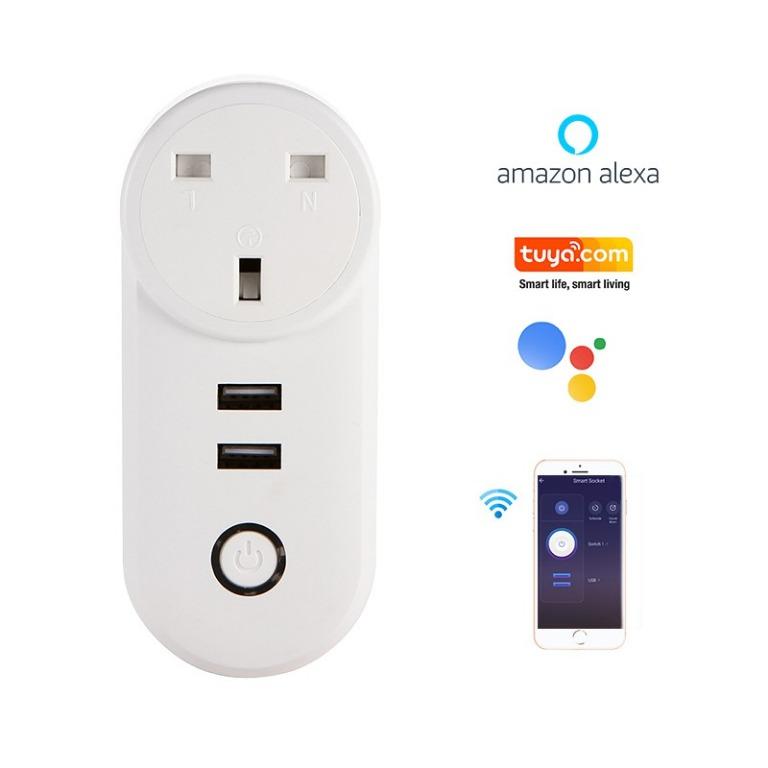 Smart Wifi Wall Plug, WiFi Wireless Remote Control Smart Wall Socket 3 ...