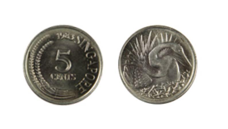 Vintage Singapore 1st Series Coin - 20-cent, 10-cent, 5-cent coin ...
