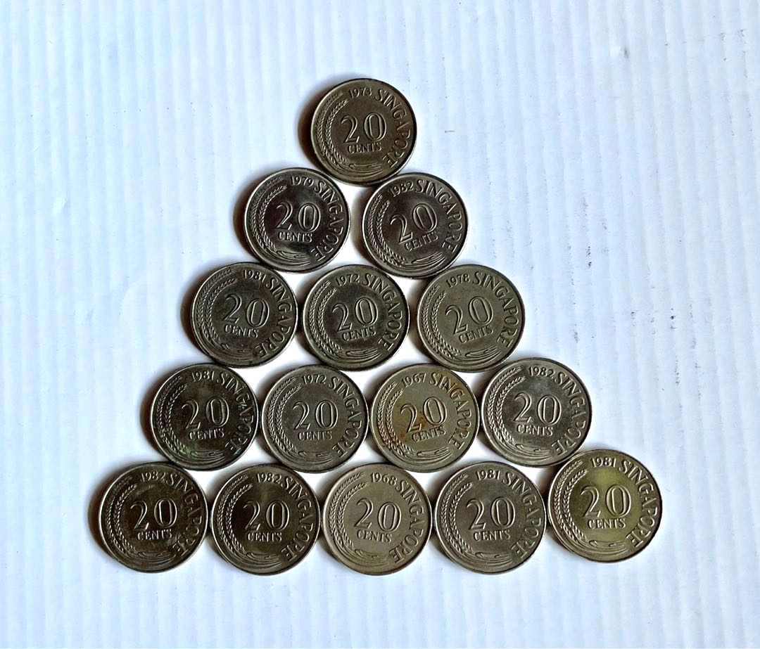 Vintage Singapore First Series Currency 20-cent Coin Swordfish 1967 ...