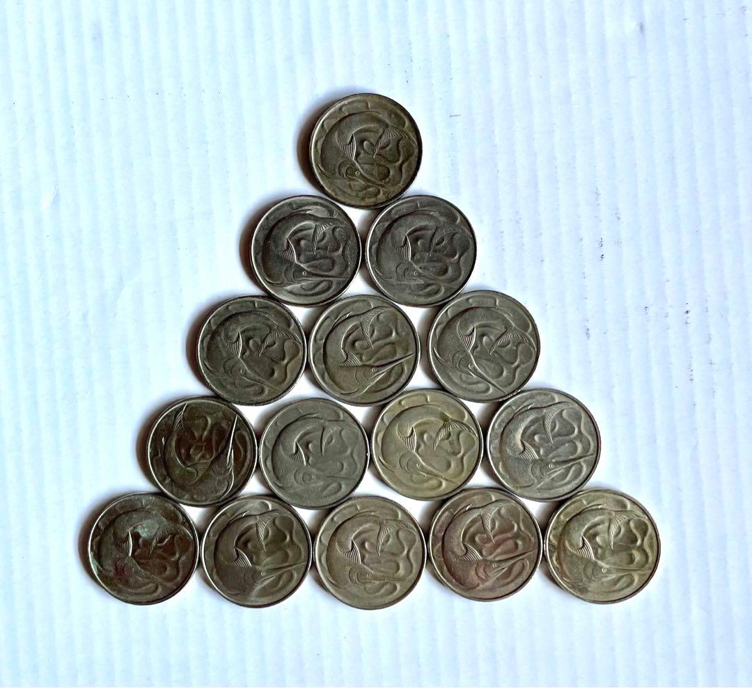 Vintage Singapore First Series Currency 20-cent Coin Swordfish 1967 ...