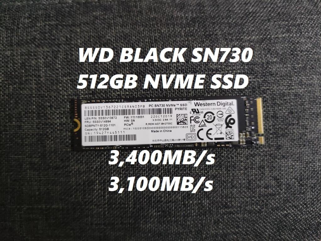 WD SN730 512GB NVME SSD 3,400MB/s and 3,100MB/s, Computers & Tech ...