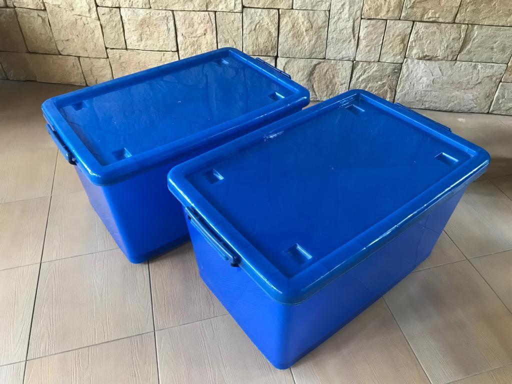 100L Storage Box with Lid & Wheels, Furniture & Home Living, Home ...