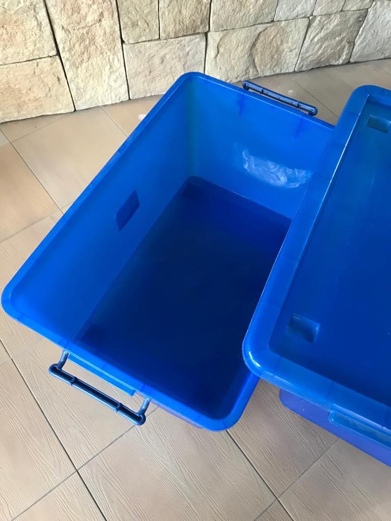 100L Storage Box with Lid & Wheels, Furniture & Home Living, Home ...