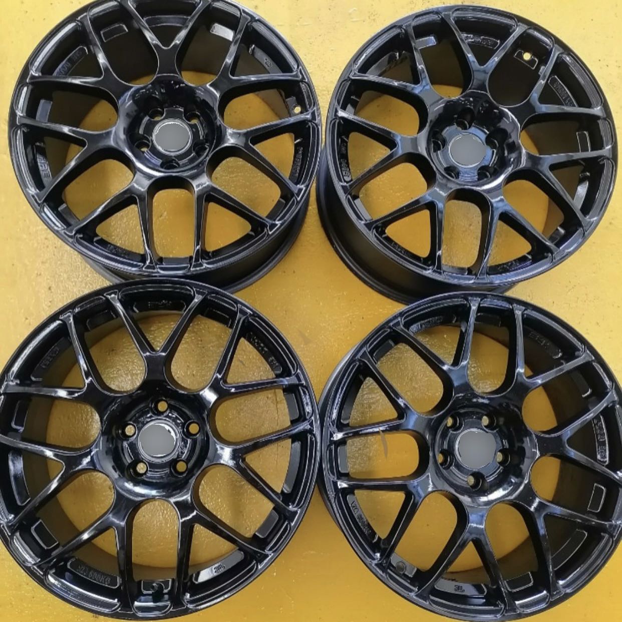 17" 5x100 sport rim glossy black Toyota Wish Altis Prius CT200 Impreza ...
