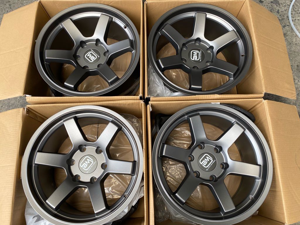 17” Black Mamba Skidmark Gunmetal mags 6Holes pcd 139 Bnew, Car Parts & Accessories, Mags and ...