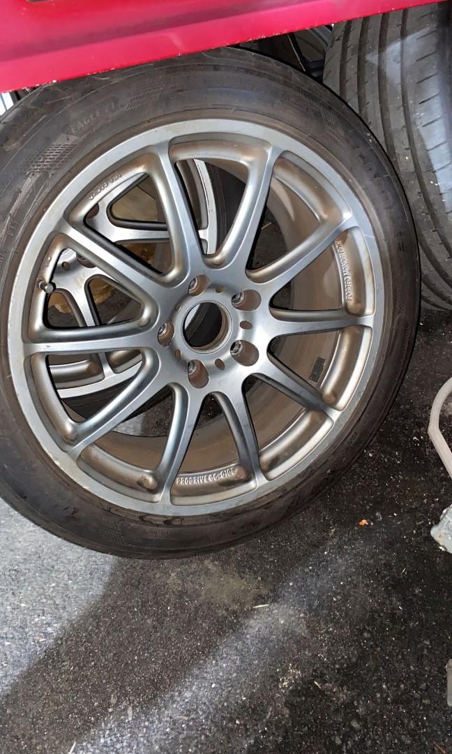 17" Rays Eng prodrive rims, Car Accessories, Tyres & Rims on Carousell