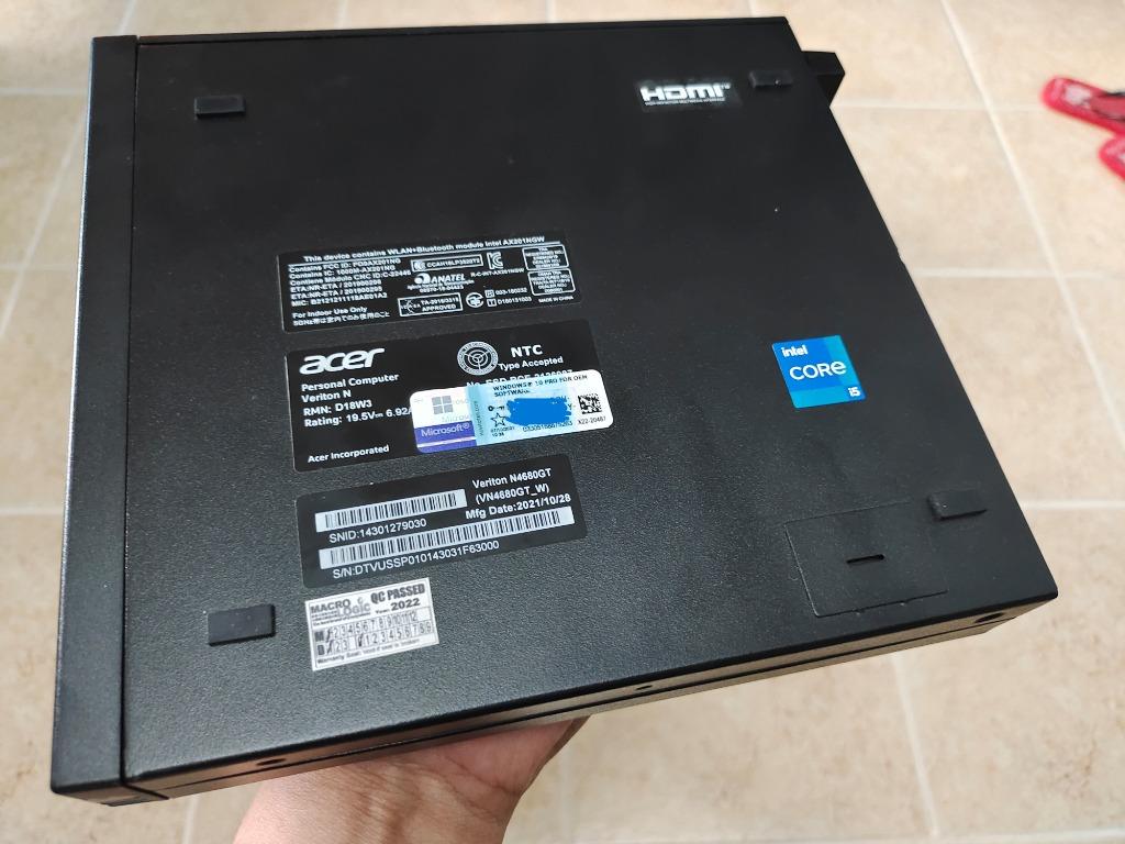 Acer Veriton N Complete Core i5 11th Gen 12gig RAM 256gig SSD 500gig ...