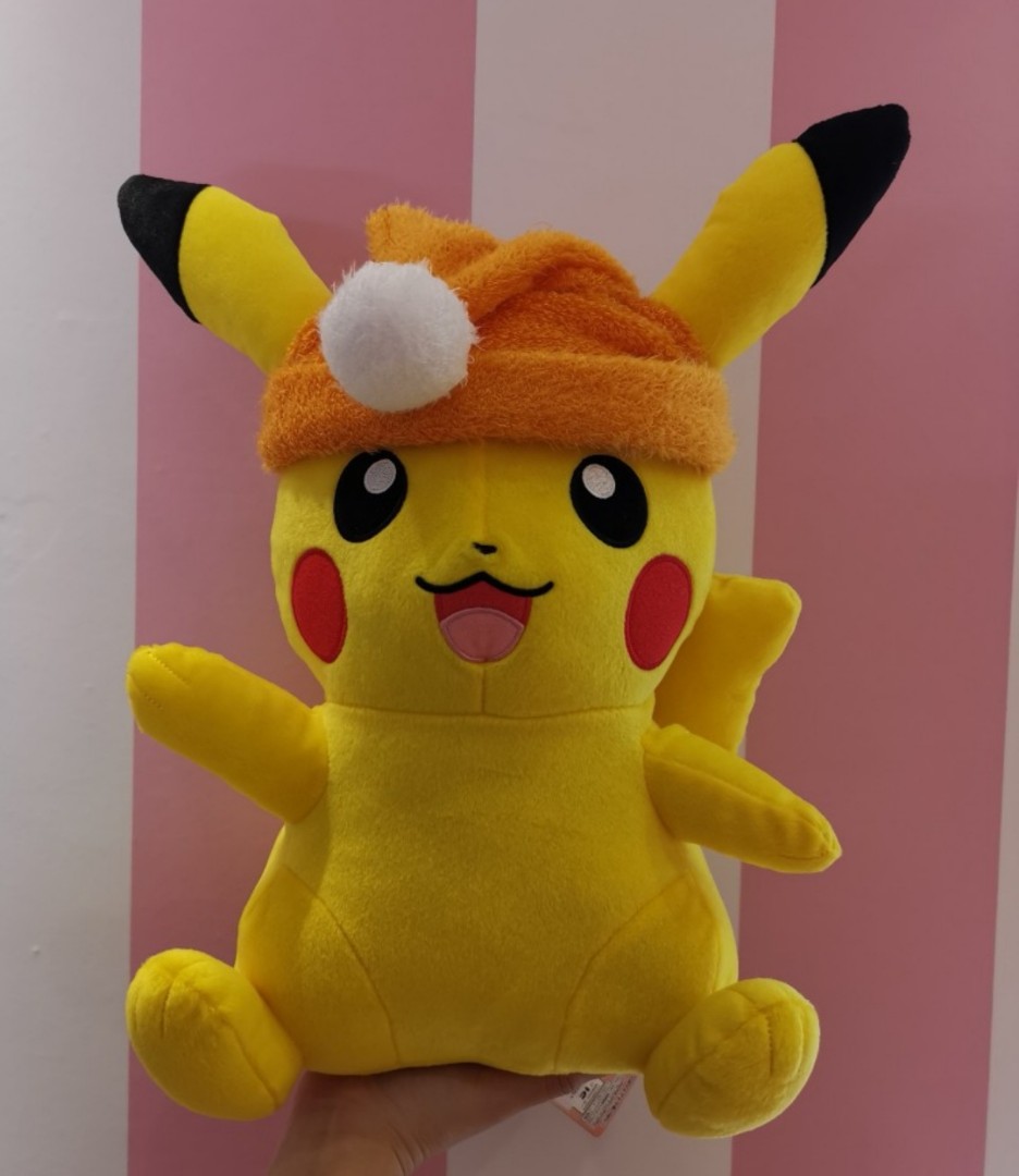 Brand new authentic pokemon winter pikachu big size soft toy plush ...