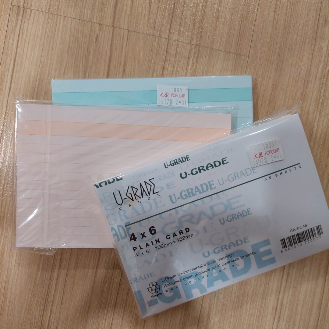 Flash Cards Ruled and Plain, Hobbies & Toys, Stationery & Craft ...