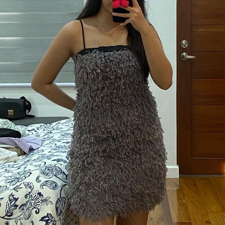 Furry dress, Women's Fashion, Dresses & Sets, Dresses on Carousell