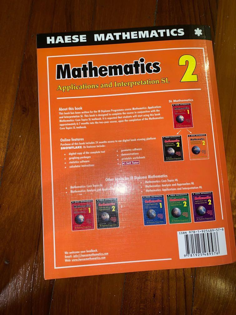 IB Math AI textbook 2 - Applications and Interpretation SL (Haese ...