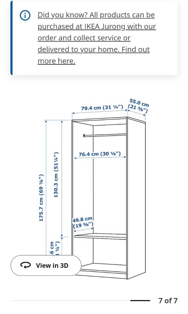 IKEA wardrobe 80cm, Furniture & Home Living, Furniture, Shelves ...