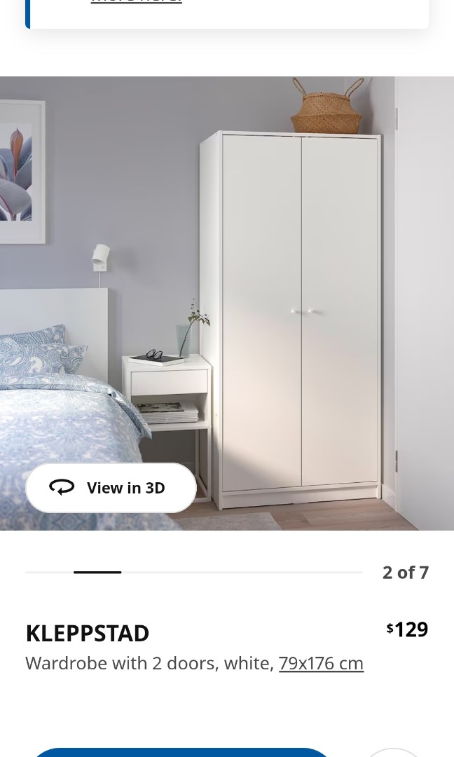 IKEA wardrobe 80cm, Furniture & Home Living, Furniture, Shelves ...