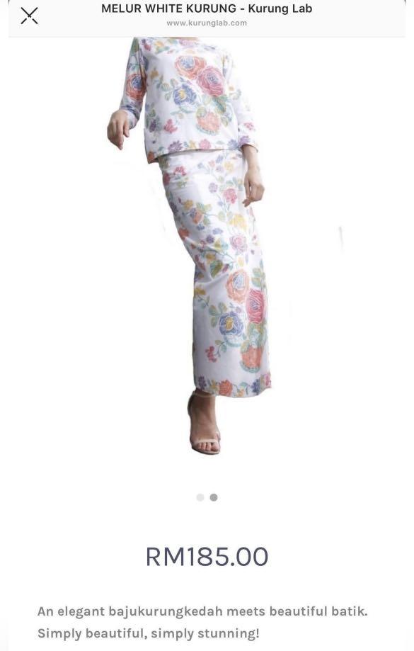 Kurung Lab Melur White Kurung Kedah, Women's Fashion, Muslimah Fashion ...
