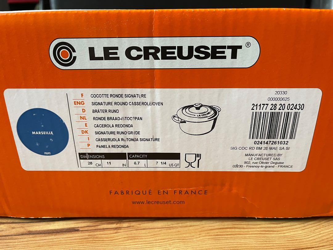 Le creuset 28cm round casserole 6.7L marseille, Furniture & Home Living ...