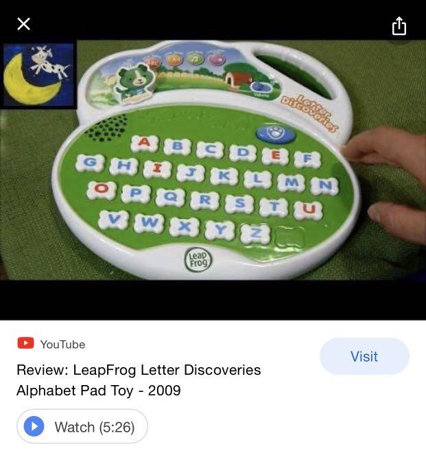 Leap Frog Letter Discoveries Alphabet Pad toy, Hobbies & Toys, Toys ...