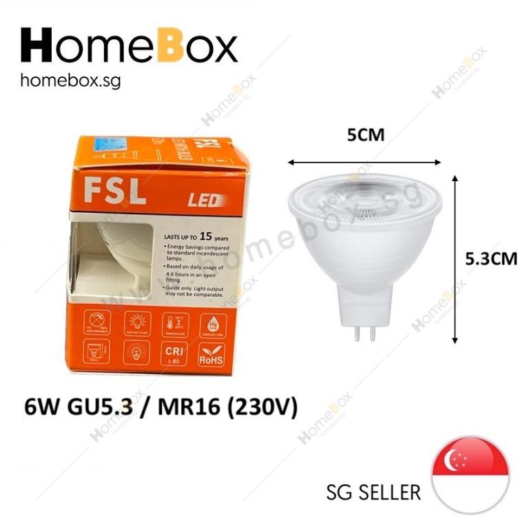LED 6W MR16 230V (FSL), Furniture & Home Living, Lighting & Fans, Lighting on Carousell