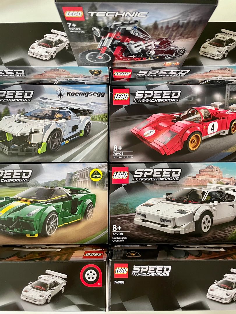 Lego 76908 Lamborghini Countach, 76906 Ferrari, 76907 Lotus Evija ...
