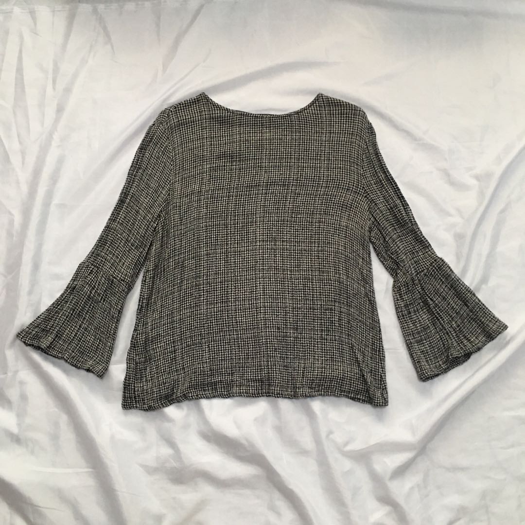 Mango Tweed Top, Women's Fashion, Tops, Longsleeves on Carousell